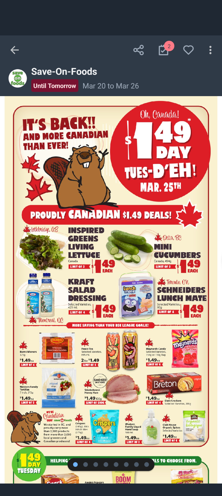 Save On Foods $1.49 day